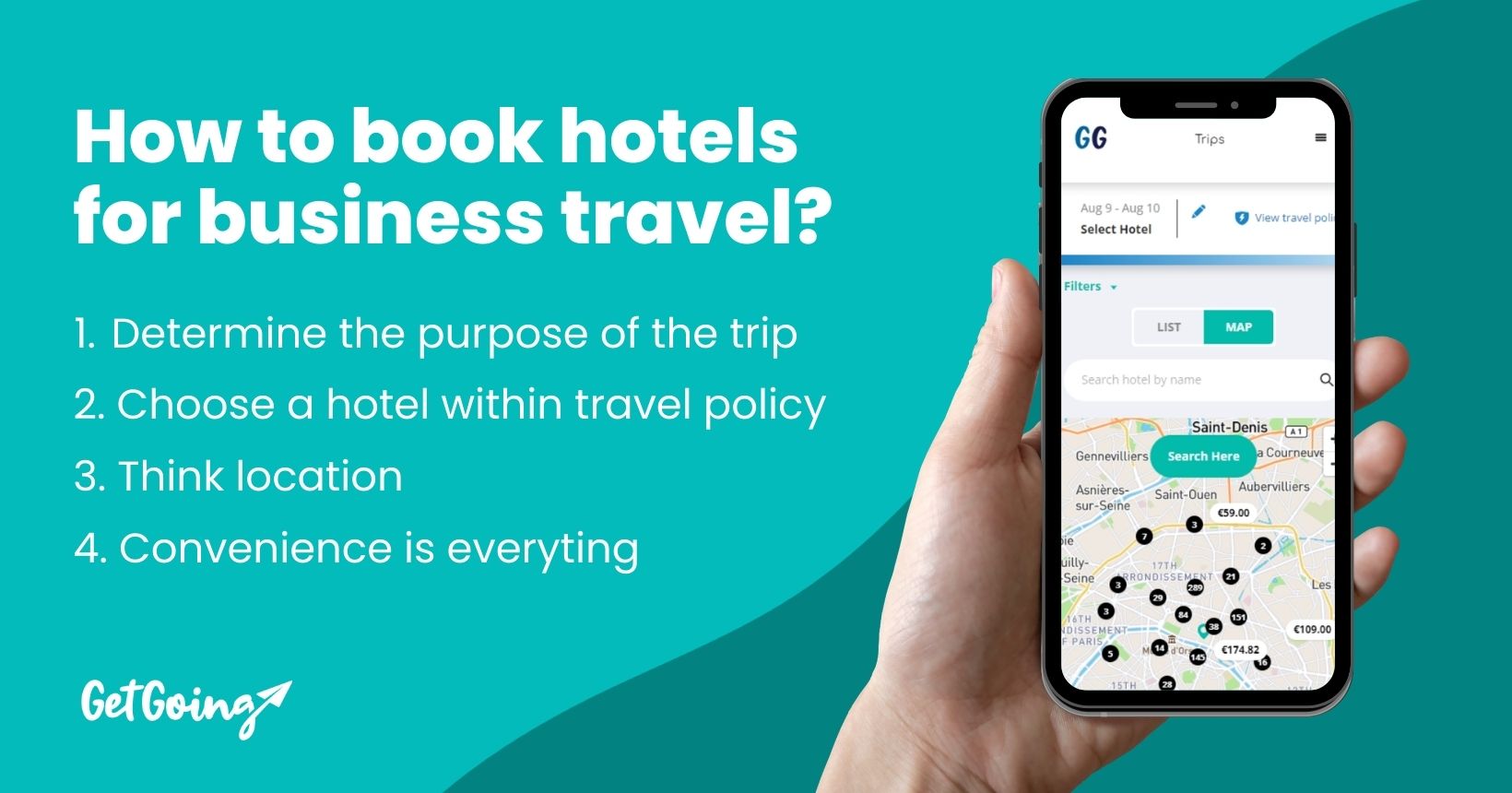 Book hotels for business trips quickly and easily | GetGoing